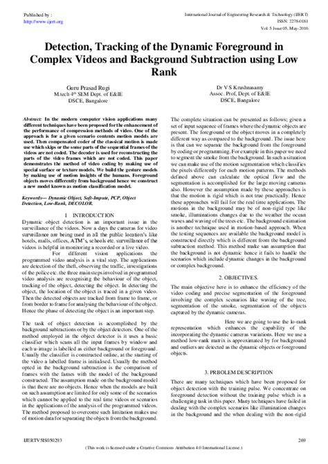 Pdf Robust Detection And Tracking Of Multiple Objects Under Complex Backgrounds And Occlusions