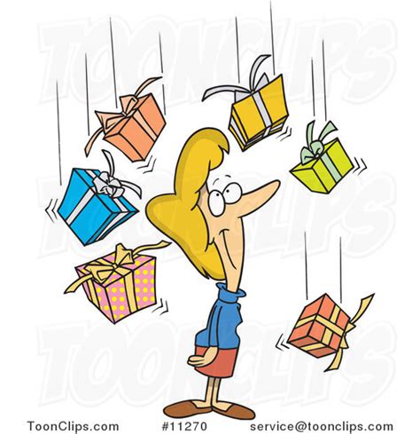 Cartoon Lady Being Showered In Ts 11270 By Ron Leishman