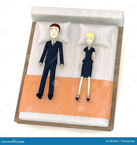 Cartoon Business Characters On Bed Stock Illustration Illustration Of