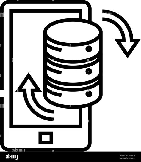 data converting line icon concept sign outline vector illustration