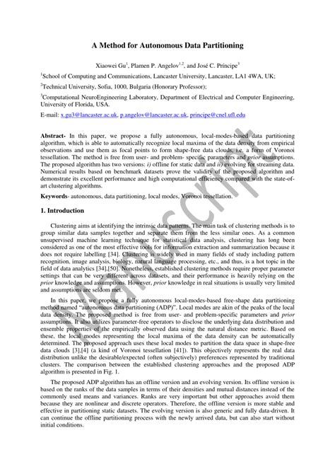 Pdf A Method For Autonomous Data Partitioning