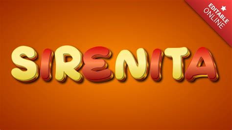 Sirenita Efecto Fuente 3d Otoñal Generador De Efectos De Texto