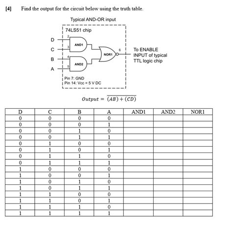 Solved Find The Output For The Circuit Below Using The Truth Chegg Com