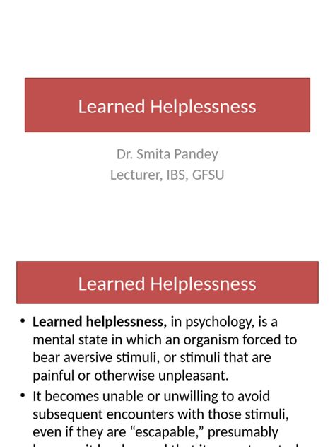 Learned Helplessness Pdf Psychology Psychological Concepts