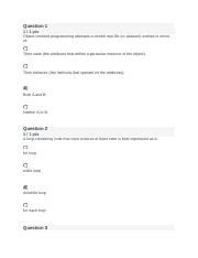 Quiz Docx Question Pts Object Oriented Programming Attempts To Model Real Life Or