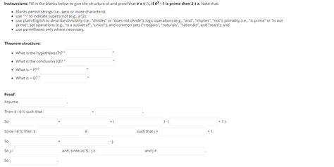 Solved Instructions Fill In The Blanks Below To Give The Chegg Com