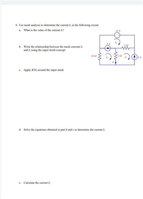 Solved Use Mesh Analysis To Determine The Current In The Chegg