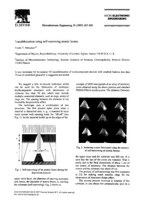 Pdf Nanofabrication Using Self Narrowing Atomic Beams Dokumen Tips