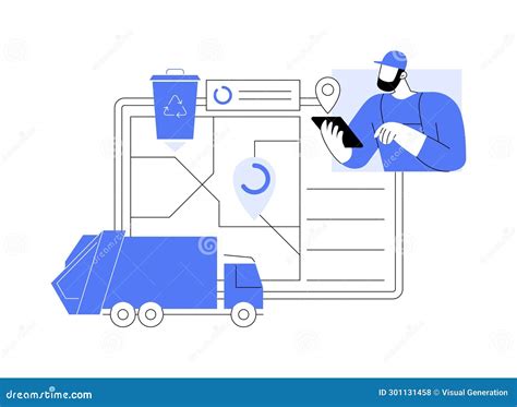 Smart Waste Collection Isolated Cartoon Vector Illustrations Stock