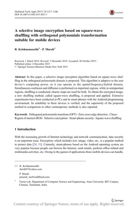 A Selective Image Encryption Based On Square Wave Shuffling With Orthogonal Polynomials