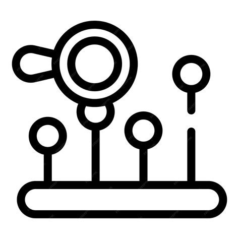 Premium Vector Simplistic Linear Icon Illustrating Network Analysis With Magnifying Glass And