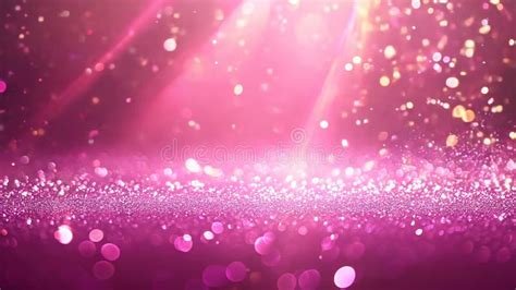 Sparkling Pink Glitter With Bokeh Light Rays And Particles Stock Footage Video Of Particles