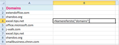how to quickly get address of named range in excel
