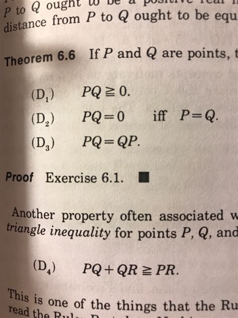 Solved 6 11 The Ruler Postulate Does Not Follow From The