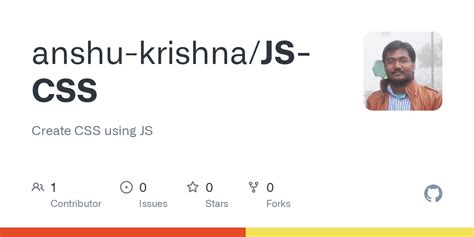 GitHub Anshu Krishna JS CSS Create CSS Using JS