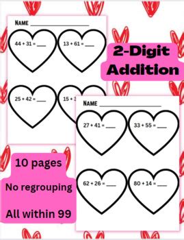 Valentine Digit Addition BUNDLE With And Without Regrouping TPT