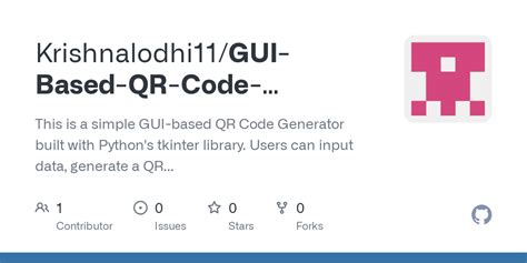 Github Krishnalodhi11gui Based Qr Code Generator With Png Save
