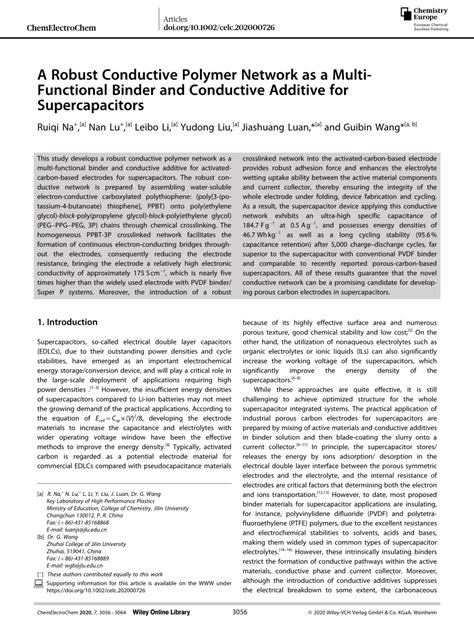 A Robust Conductive Polymer Network As A Multi‐functional Binder And