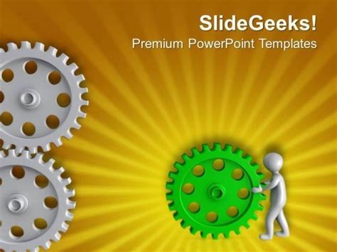 Settle Problem With Right Solution Gear PowerPoint Templates Ppt Backgrounds For Slides