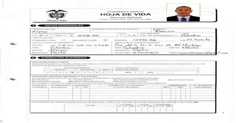 Formato Unico Hoja De Vida Hoja De Vida Persona Natural Leyes 190 De