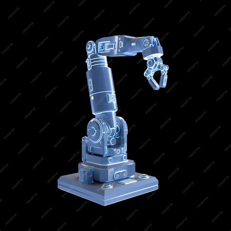 premium photo ai robotic arm isolated on black background