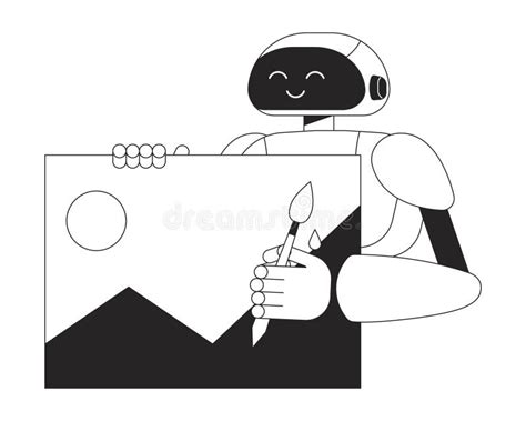 Ai Image Generator Black And White Concept Vector Spot Illustration Stock Vector Illustration