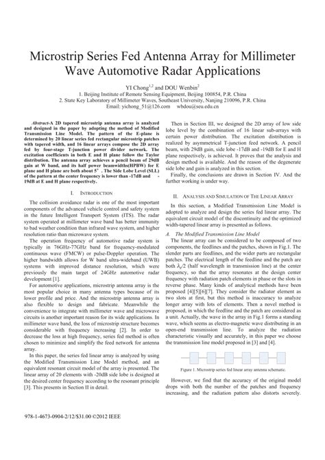 pdf microstrip series fed antenna array for millimeter wave