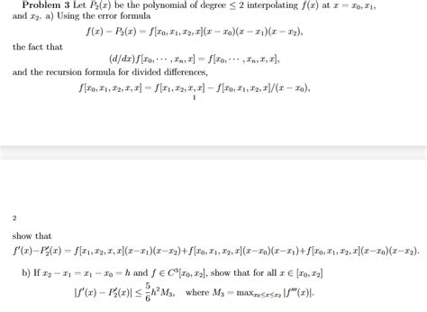 solved problem 3 let p2 x be the polynomial of degree ≤2