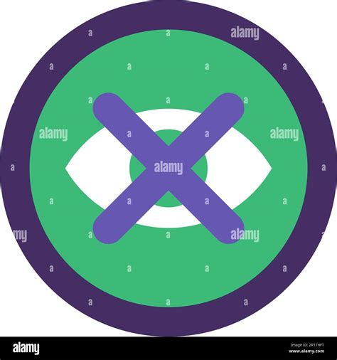 Eye Crossed Icon Access Forbidden App Button Flat Vector Illustration