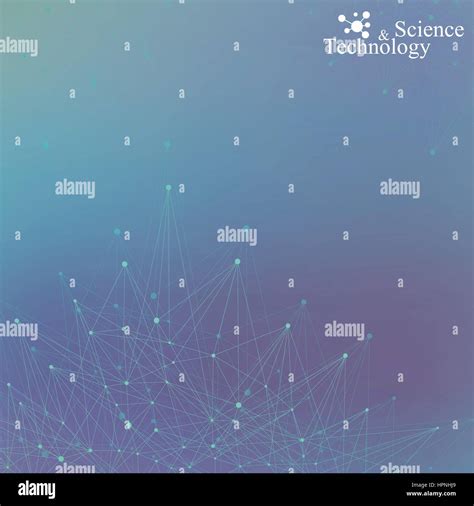 Geometric Blue Background Molecule And Communication Connected Lines With Dots Vector