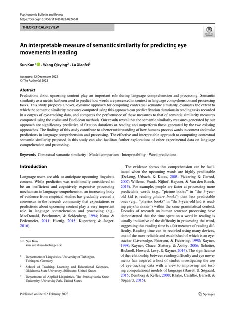 Pdf An Interpretable Measure Of Semantic Similarity For Predicting Eye Movements In Reading