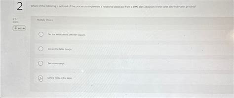Solved Which Of The Following Is Not Part Of The Process To Chegg