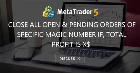 Close All Open And Pending Orders Of Specific Magic Number If Total Profit Is X Profit Trading