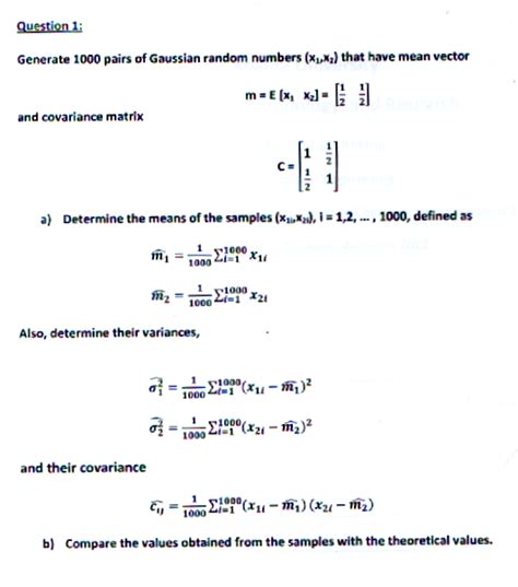 Generate 1000 Pairs Of Gaussian Random Numbers