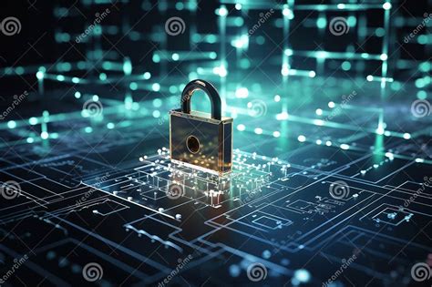 Cybersecurity Padlock Digital Lock On Technology Network Data Protection Cyber Securitym