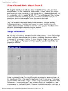 Playing A Sound File In Visual Basic 6 Playing A Sound File In Visual Basic 6 Pdf PDF4PRO