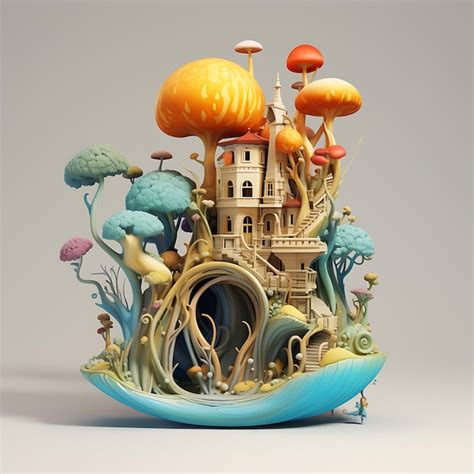 Seta Divertida Modelo 3d Foto Premium