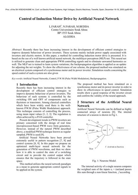 Control Of Induction Motor Drive By Artificial Neural Network Pdf