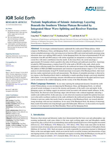Tectonic Implications Of Seismic Anisotropy Layering Beneath The