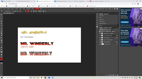 Photopea Lesson 1 Adding Text Font Effects Youtube