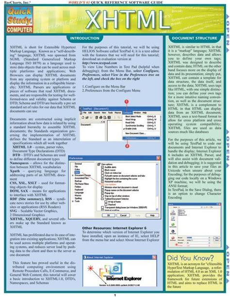 The Front Page Of An Xhtml Magazine With Information About How To Use It