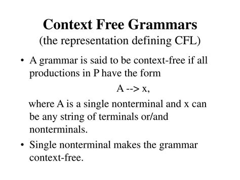 Ppt Context Free Grammars And Regular Grammars Powerpoint
