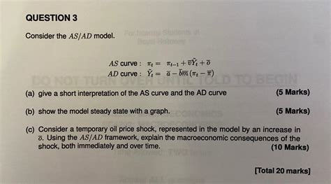 Solved QUESTION 3 Consider The AS AD Model AS Curve M Chegg Com
