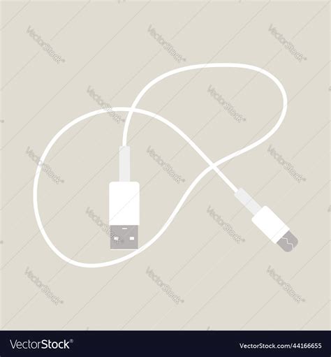 Type C Smartphone Data Cable Flat Design Vector Image