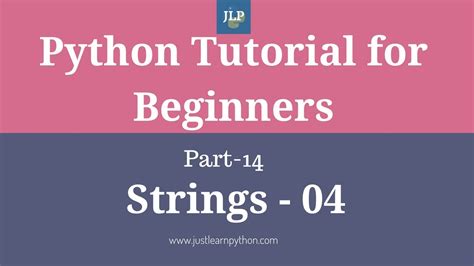 Python Tutorial For Beginners Part 14 Strings Part 04 Youtube