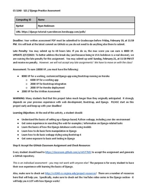 django practice assessment pdf bootstrap front end framework