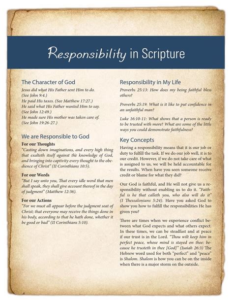 Responsibility Character Curriculum