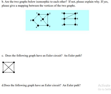 Solved B Are The Two Graphs Below Isomorphic To Each Other Chegg