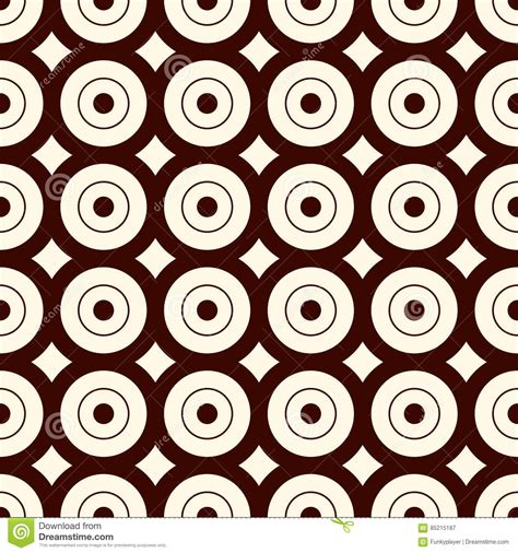 Outline Seamless Pattern With Geometric Figures Repeated Circles