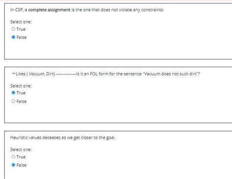 Solved In Csp A Complete Assignment Is The One That Does